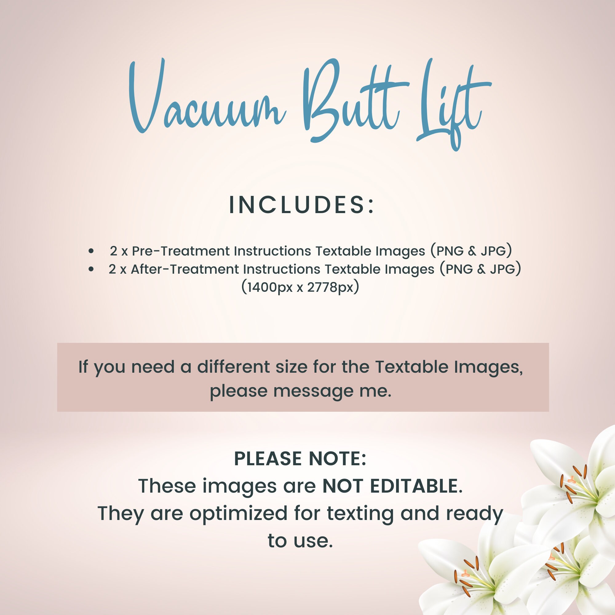 Vacuum Butt Lift Precare and Aftercare, Textable Digital Vacuum Therapy ...