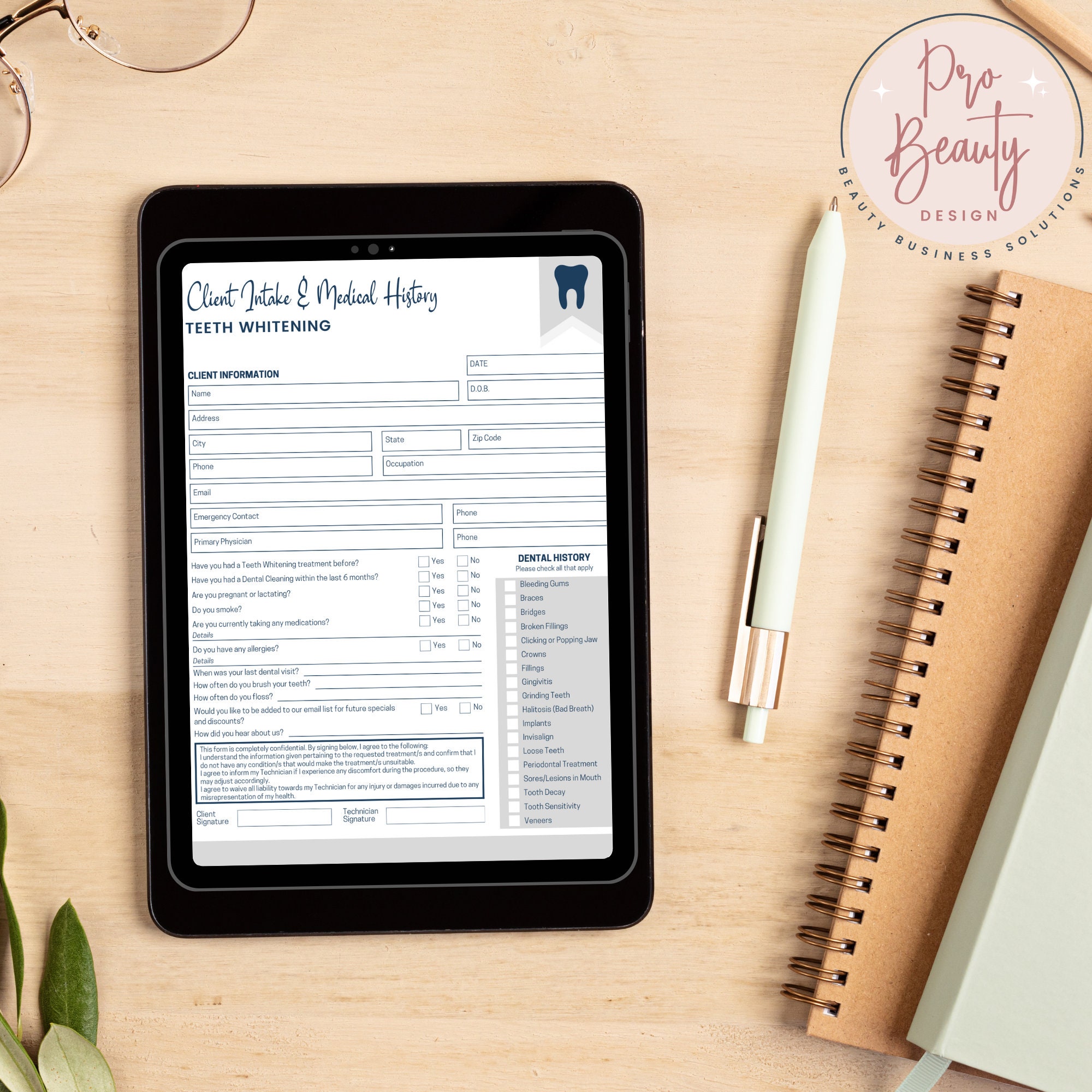 Teeth Whitening Fillable Business Forms, Clickable Pdfs, Tooth Bleaching Consent Forms, Dental ...