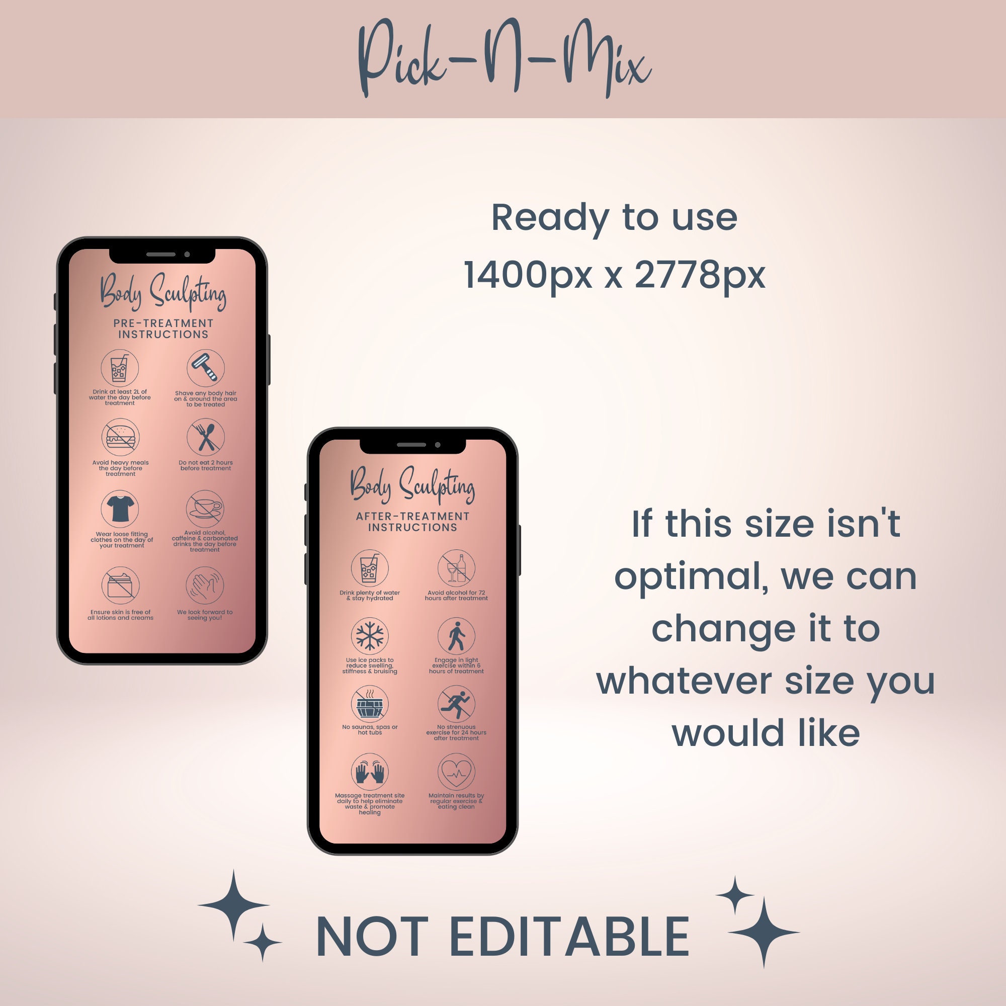 Create Your Own Bundle, 5 Textable Precare and Aftercare Images for 12 ...