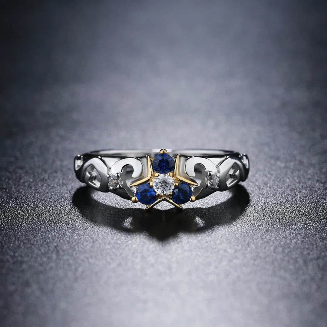 Zora's Sapphire Ring: Legend of Zelda Inspired, Lab Sapphire, Sterling ...