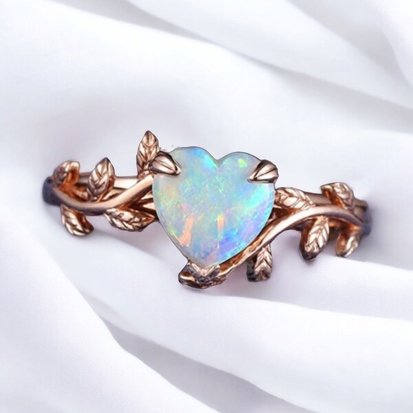 Opal Heart Ring - Etsy