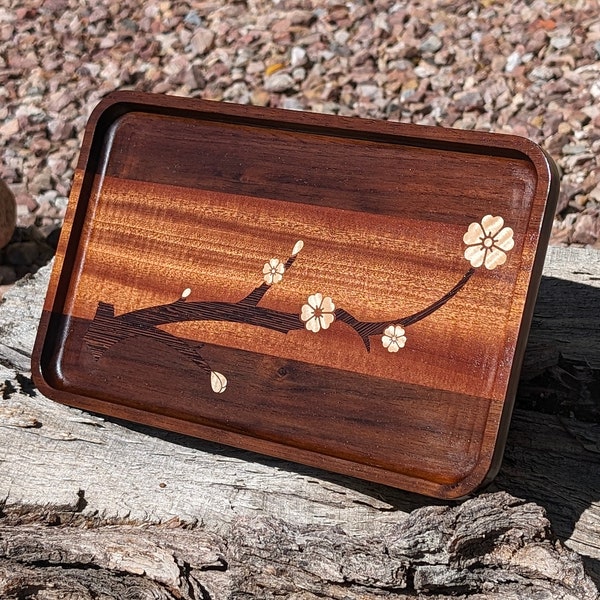 Cherry Blossom Wood Tray - Etsy