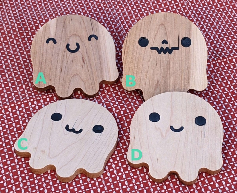 Ghoster | Ghost Coaster | Ghoaster | Maple Wood Halloween Coaster - Etsy