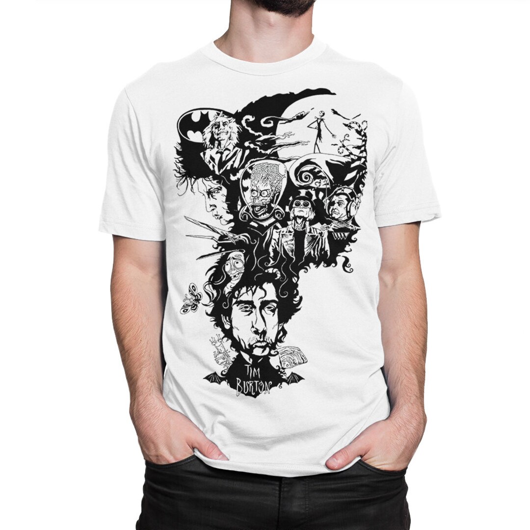 Tim Burton Movies Art T-shirt / Edward Scissorhands / Beetlejuice ...