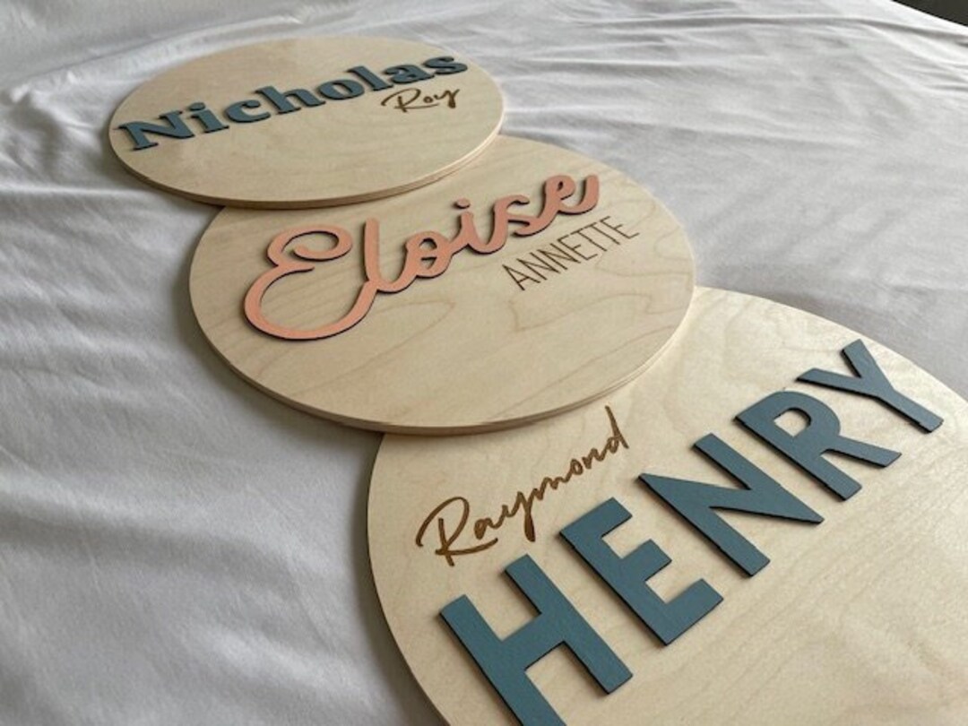 Custom Wooden Name Sign, Personalized Family Plaque, Nursery Decor ...