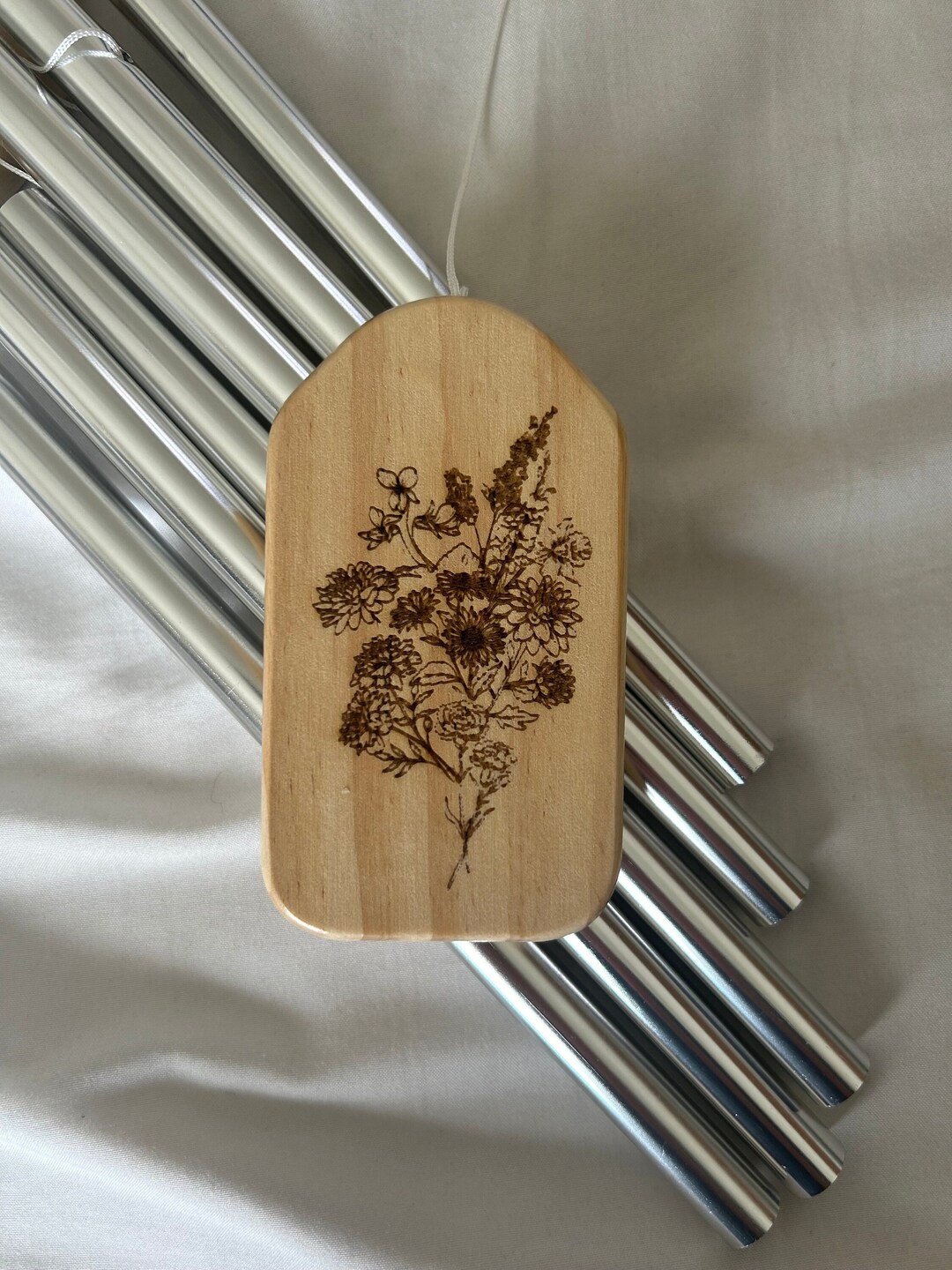 Custom Memorial Wind Chimes, Personalized Laser Engraved Outdoor Garden ...