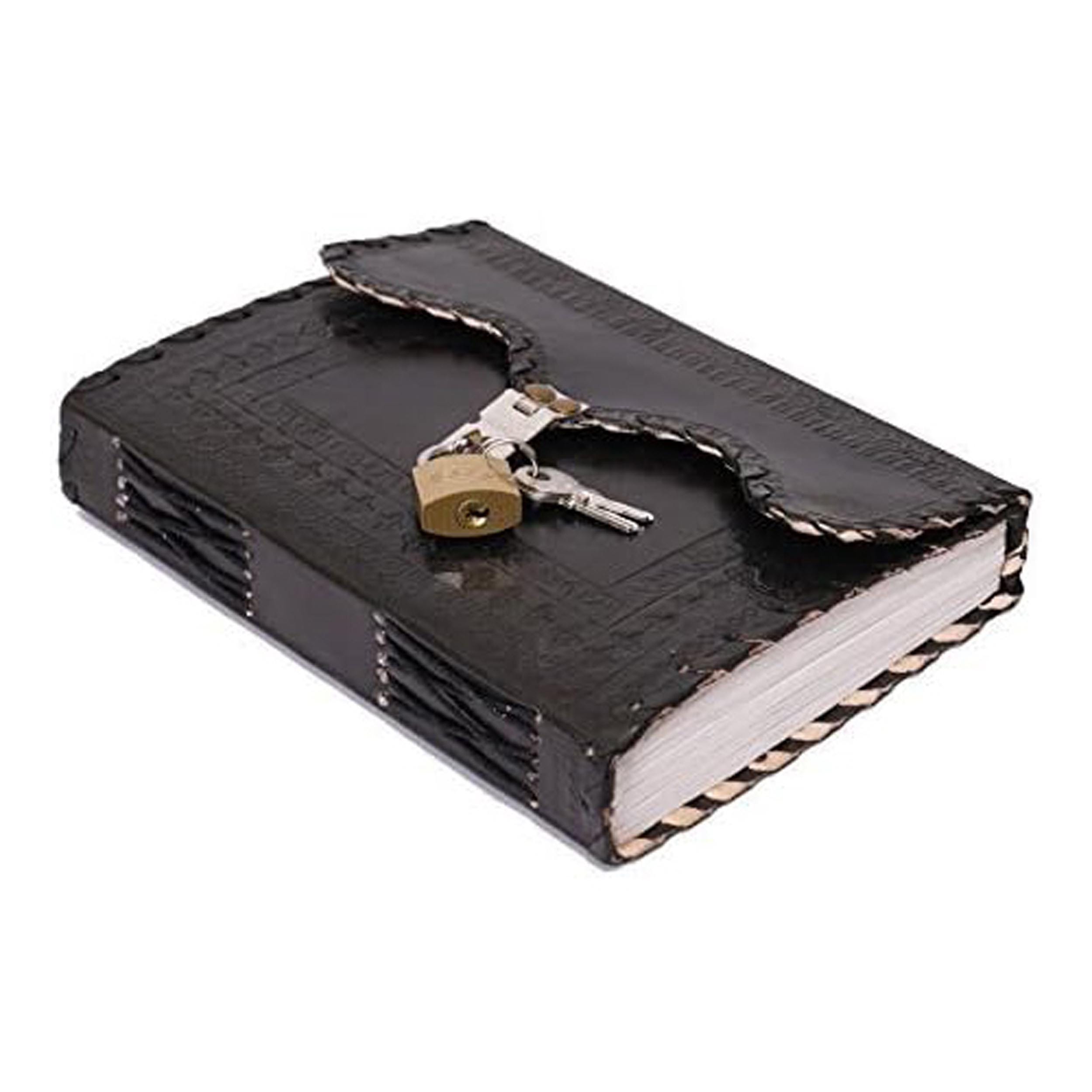 Handmade Leather Journal: Secure Lock & Key, 200 Unlined Pages - Etsy