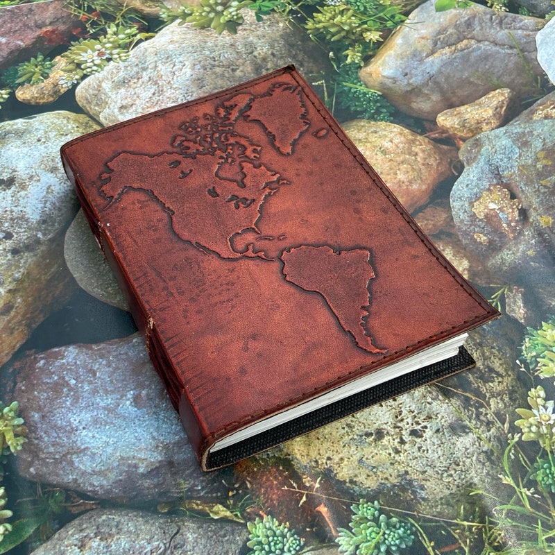 World Map Journal - Etsy