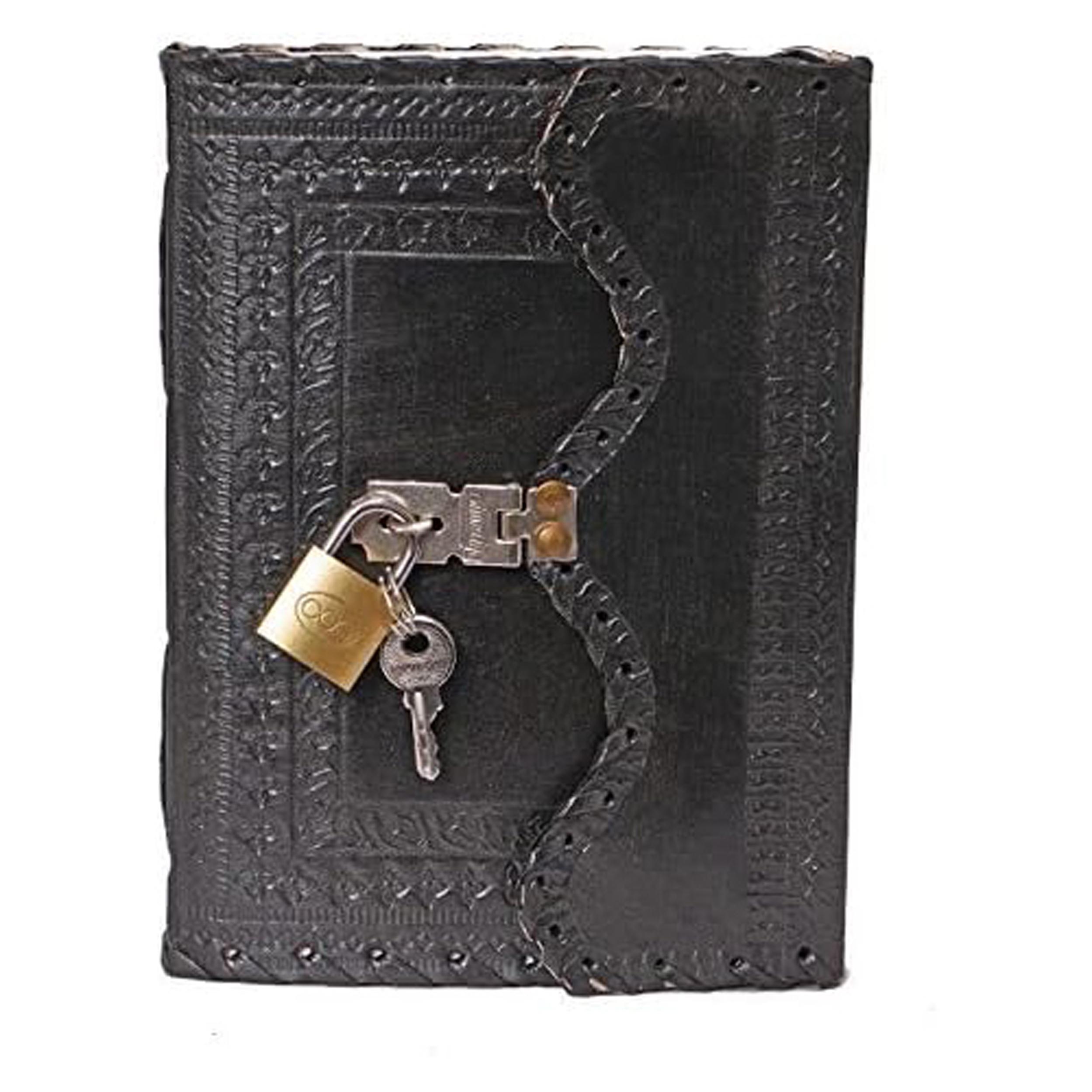 Handmade Leather Journal: Secure Lock & Key, 200 Unlined Pages - Etsy
