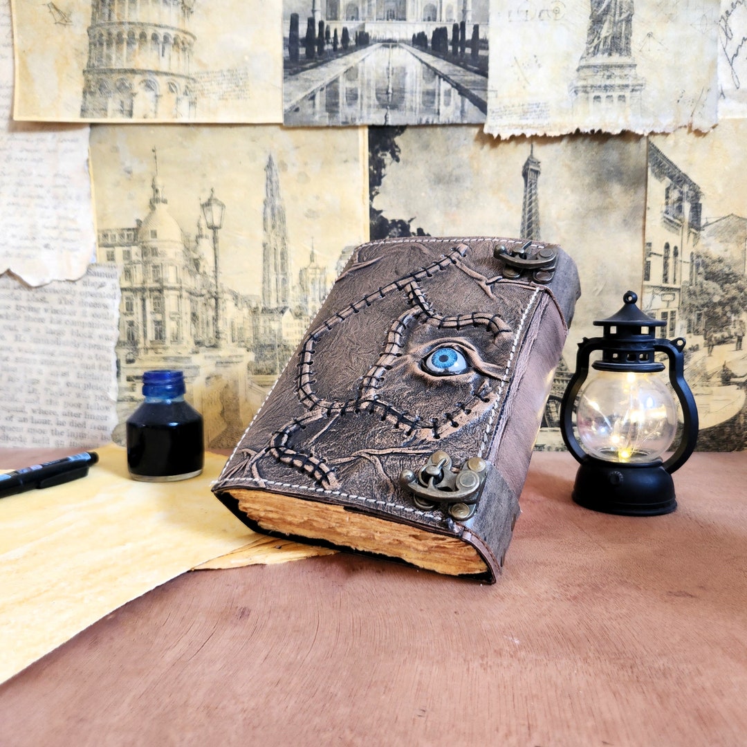 Hocus Pocus Book Blank Spells Book of Shadows Antique Leather Journal ...