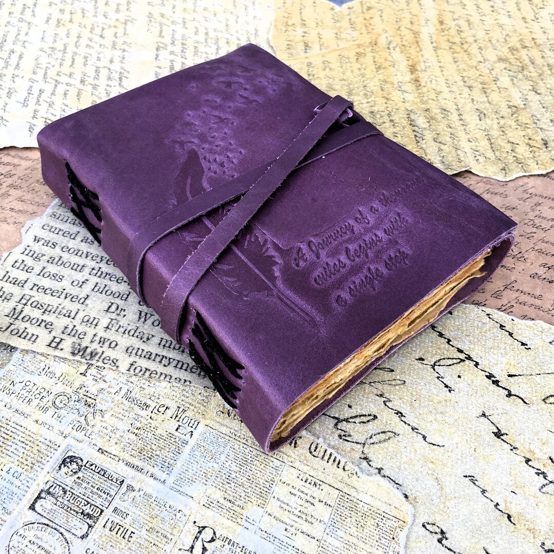 Handmade Leather Journal: Vintage Inspired Deckle Edge Diary (7x5 Inch ...