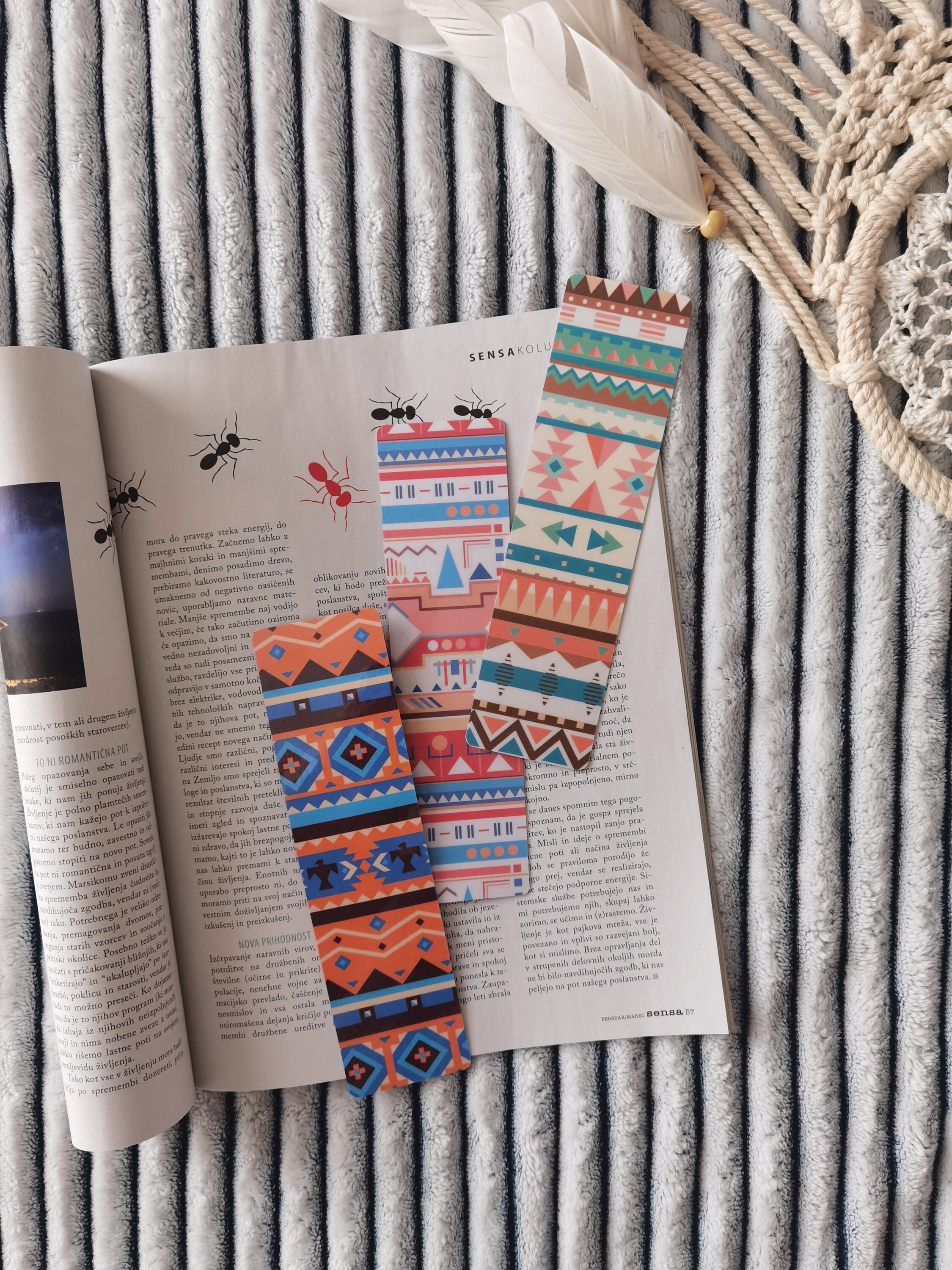 Printable Bookmarks, Ethnic Pattern Art, Download, Digital Product, PDF ...