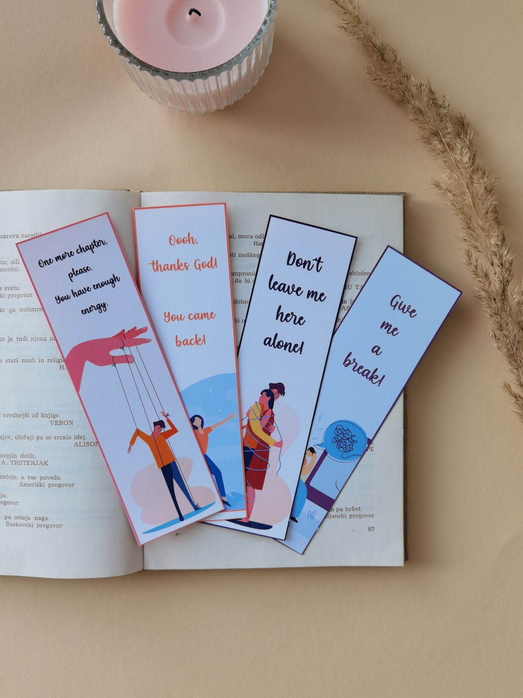 Printable Bookmarks, Funny Bookmarks, Quote, Download, Digital Product ...