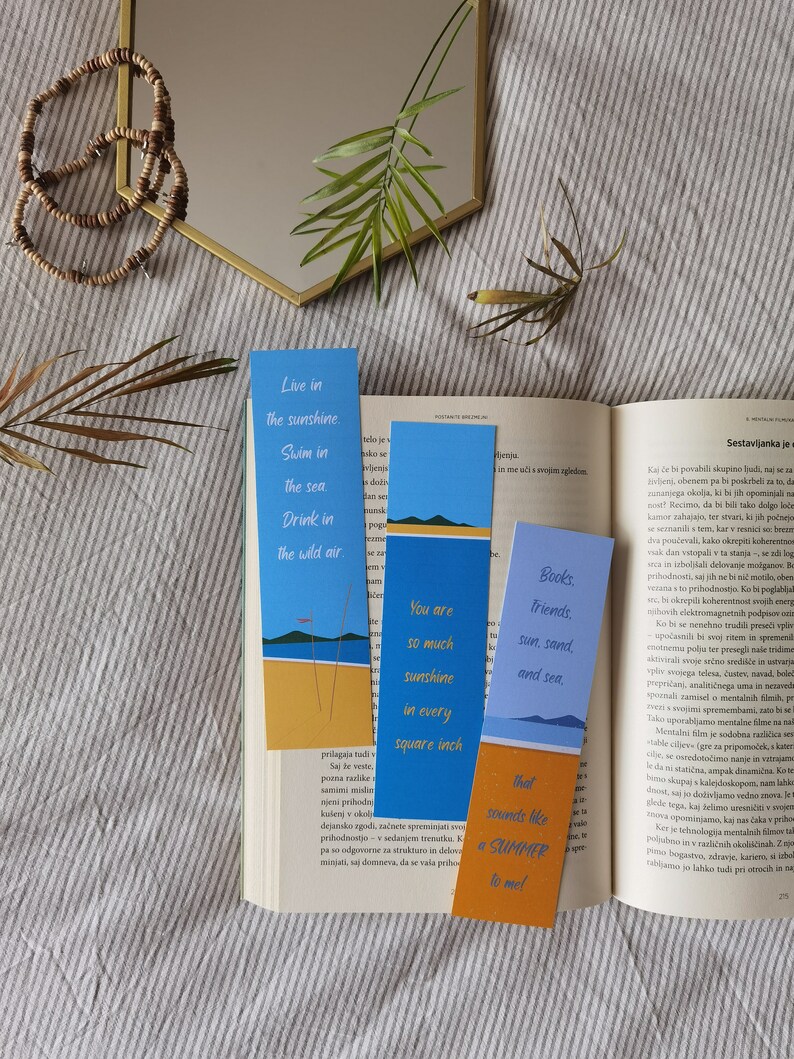 Printable Bookmarks, Summer, Beach, Nature, Quotes, Download, Digital ...