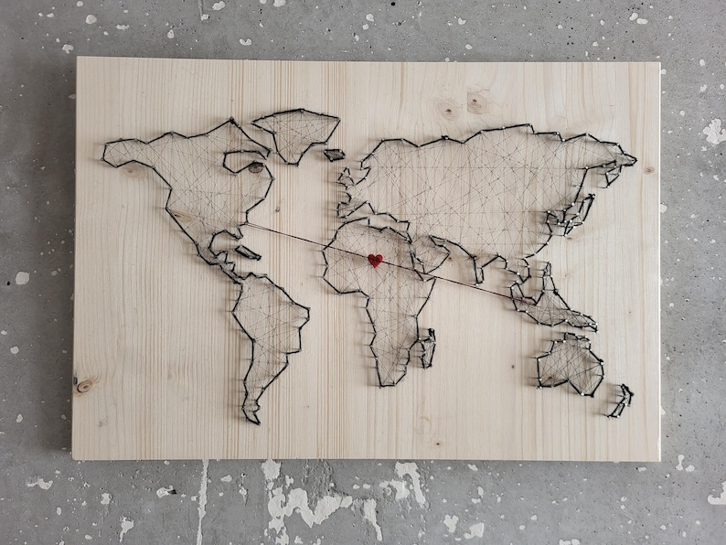 Simple Printable String World Map Template, Instant Download, World ...