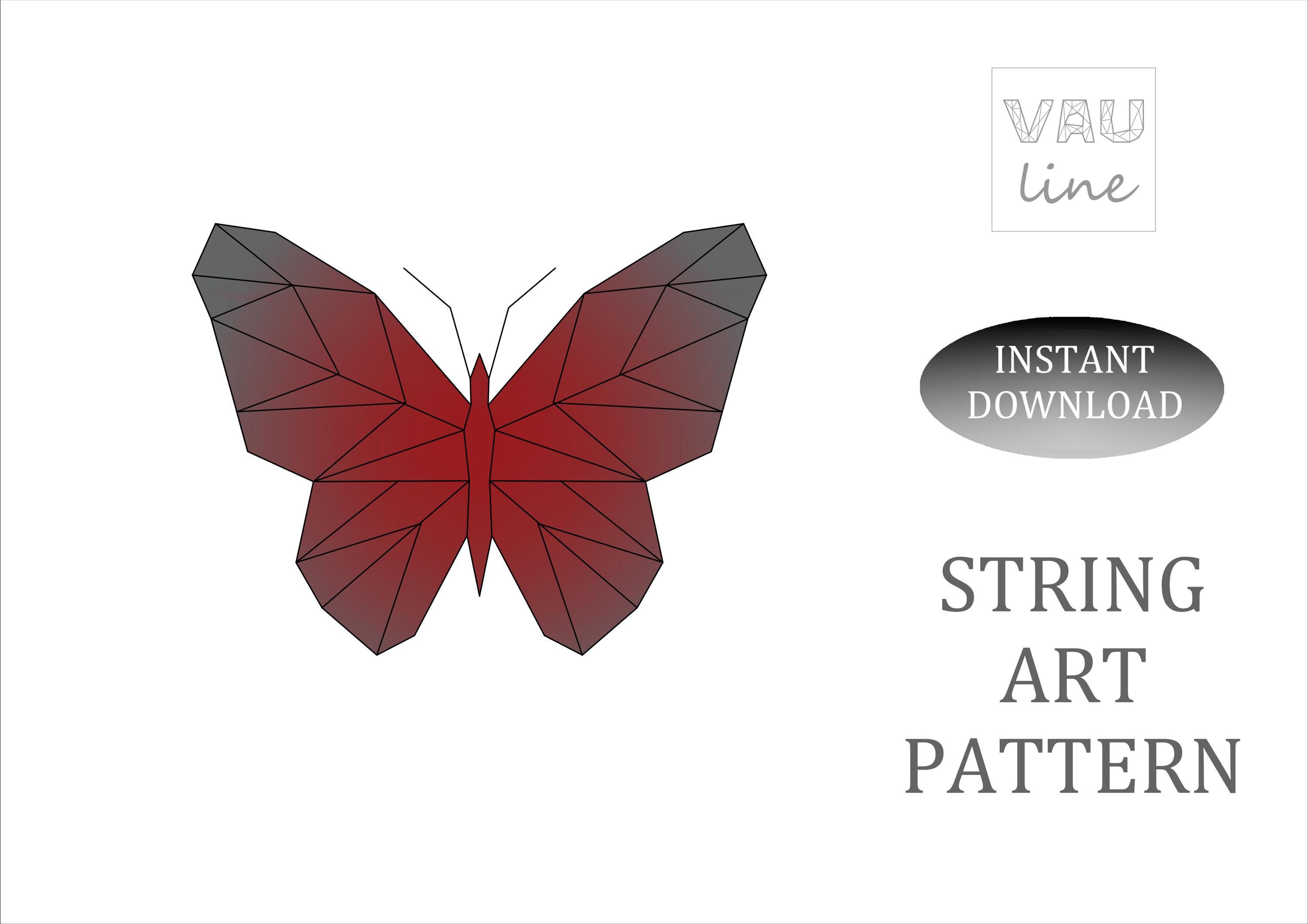 Simple Printable String Art Butterfly Template, Instant Download ...