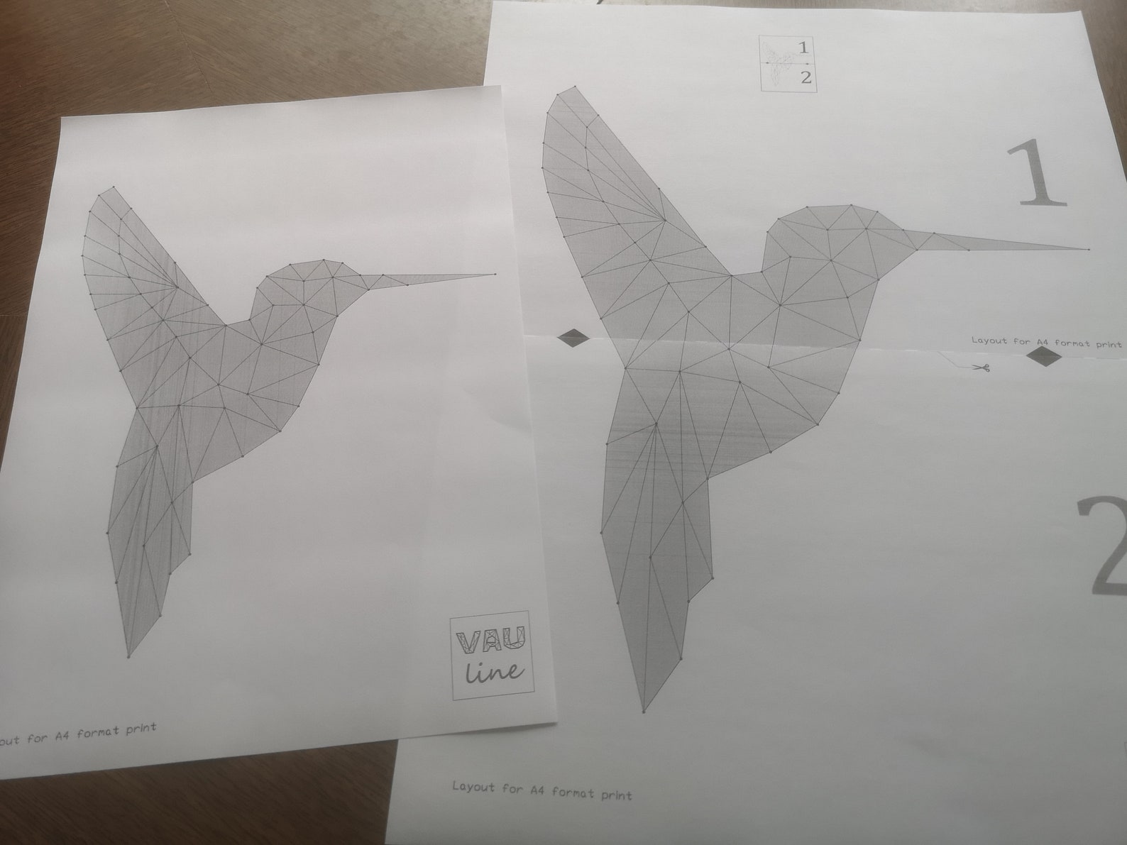 Simple Printable String Art Hummingbird Template, Instant Download ...