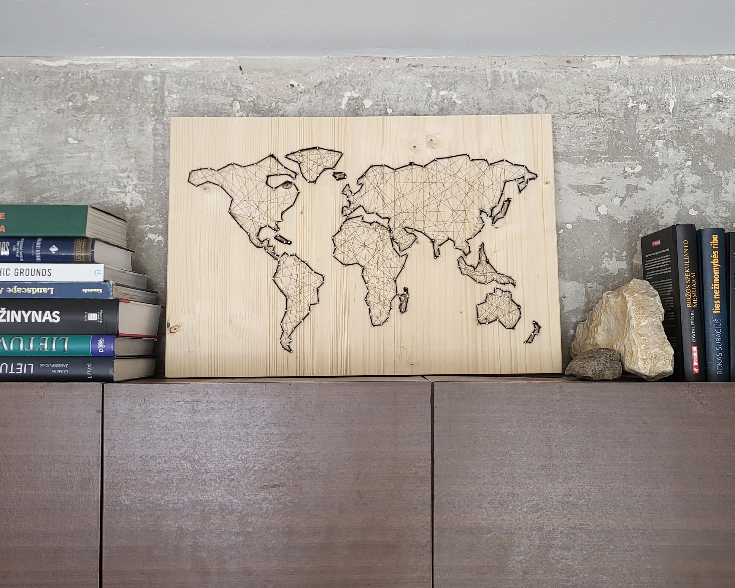 Simple Printable String World Map Template, Instant Download, World ...