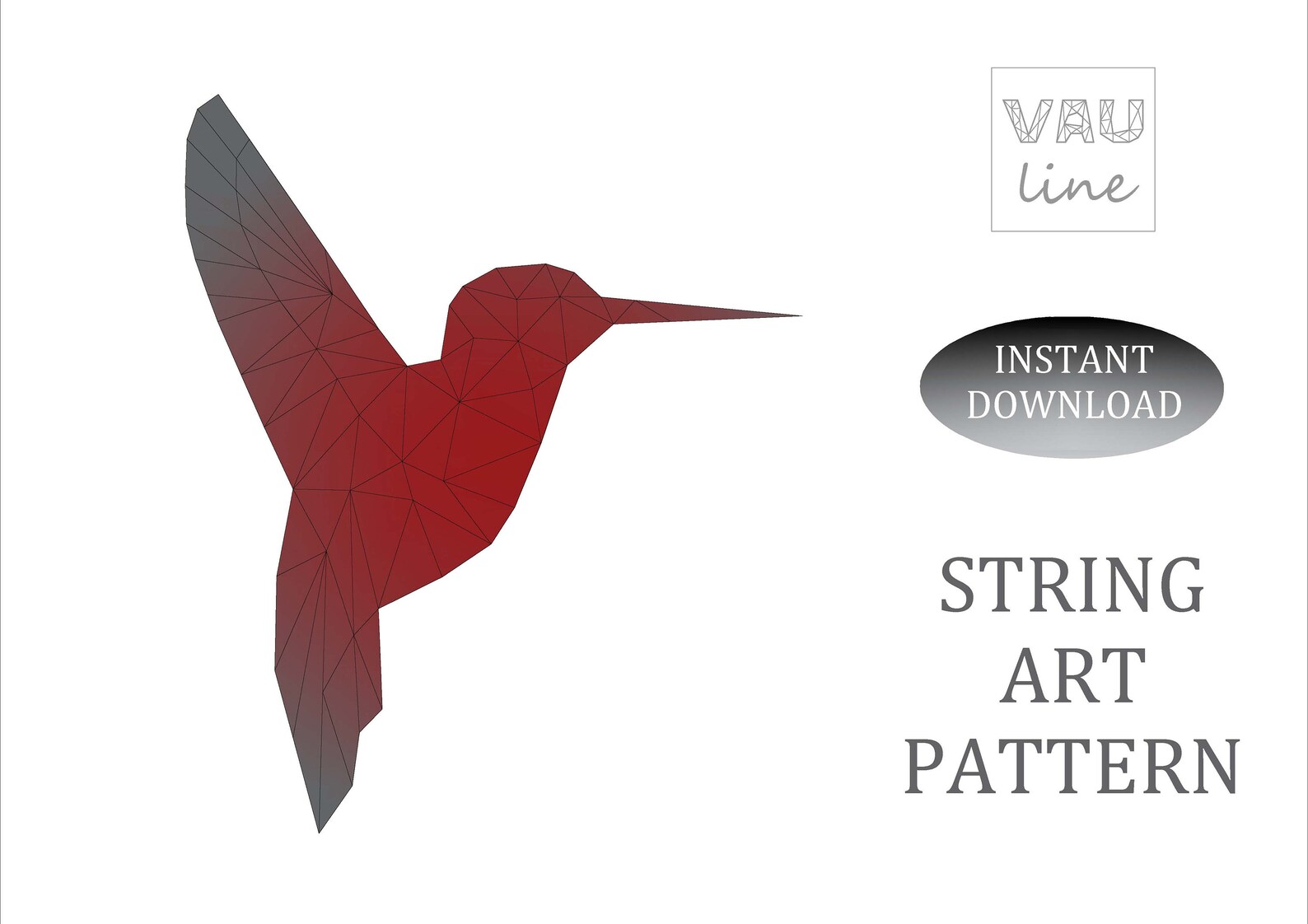 Simple Printable String Art Hummingbird Template Instant - Etsy
