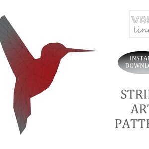 Simple Printable String Art Hummingbird Template Instant - Etsy