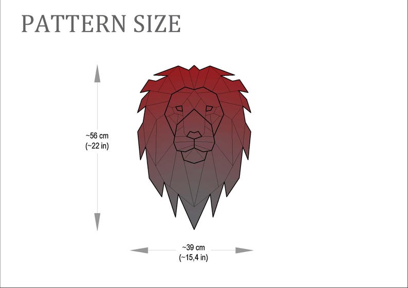 Simple Printable String Lion Template, Instant Download, Geometric Lion ...