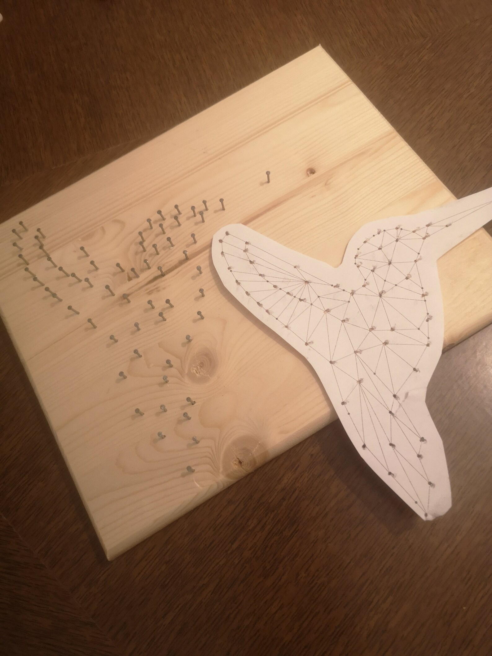 Simple Printable String Art Hummingbird Template, Instant Download ...