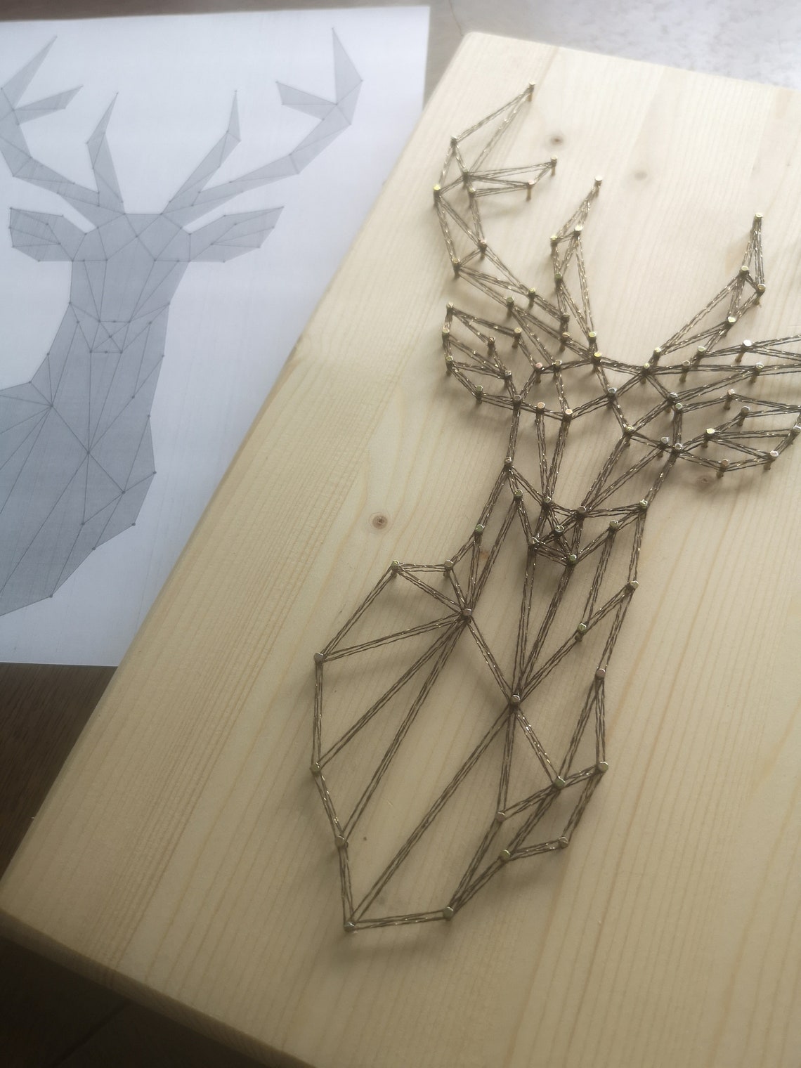 Simple Printable String Art Deer Template, Instant Download, Deer ...