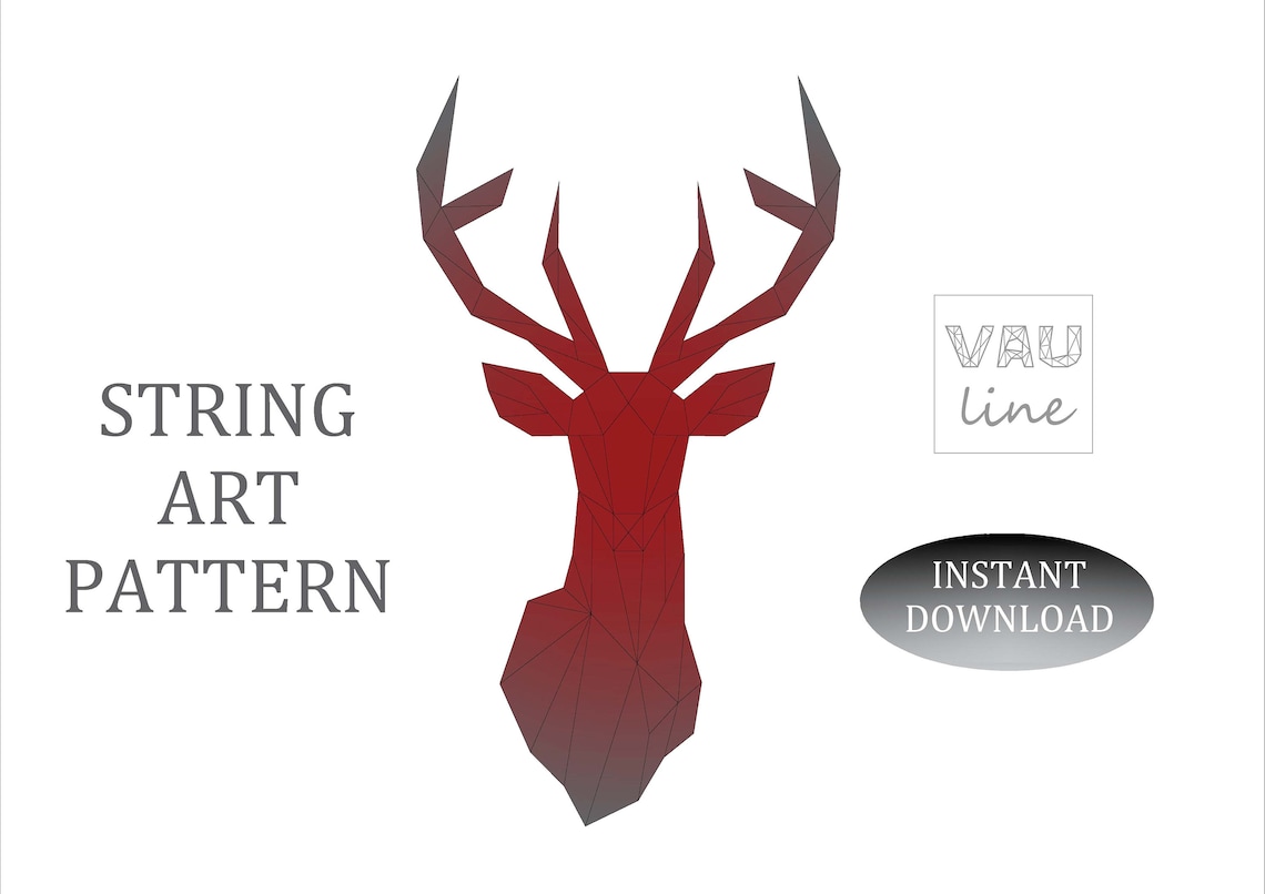 Simple Printable String Art Deer Template, Instant Download, Deer ...