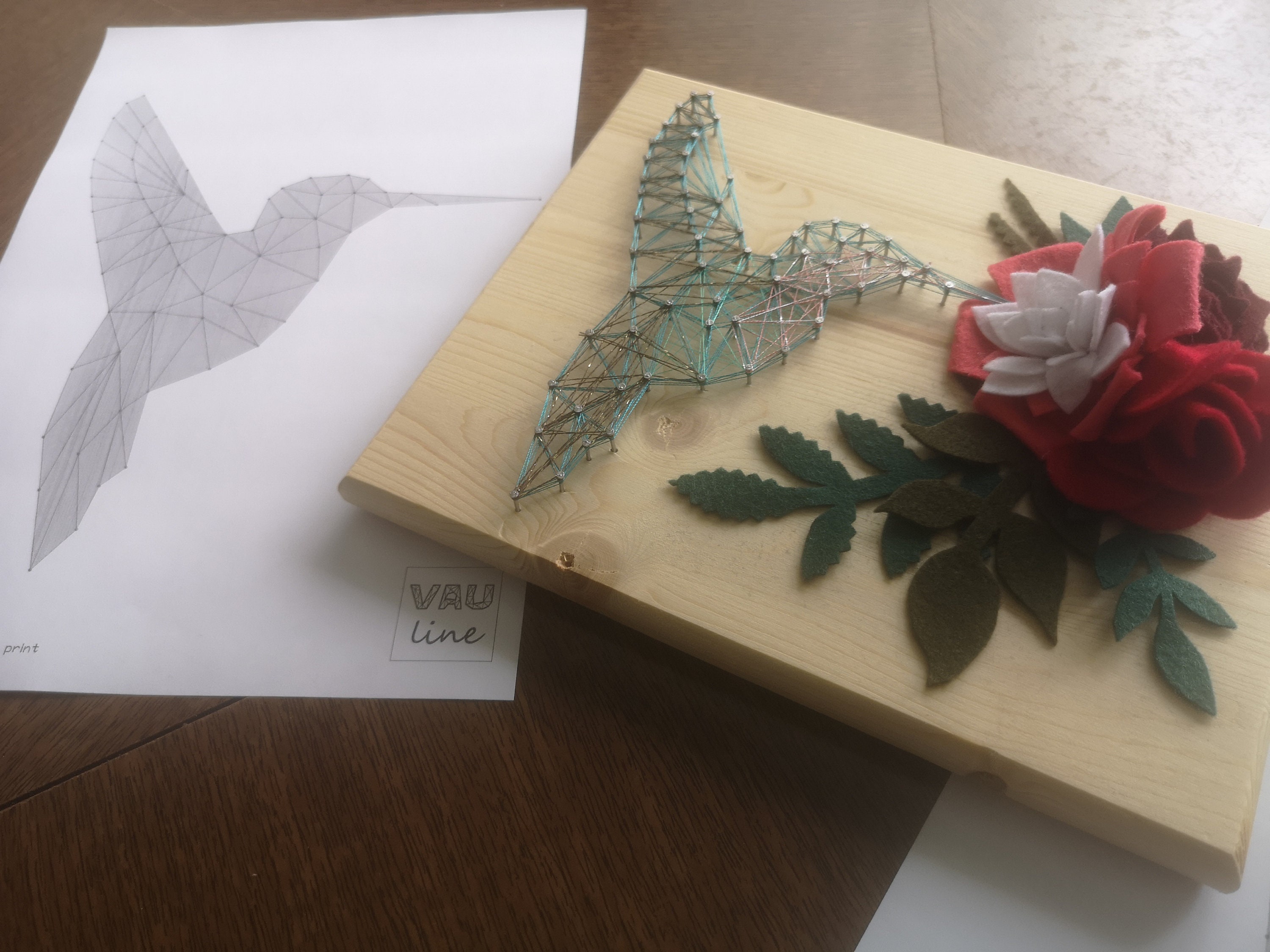 Simple Printable String Art Hummingbird Template, Instant Download, Hummingbird Template ...