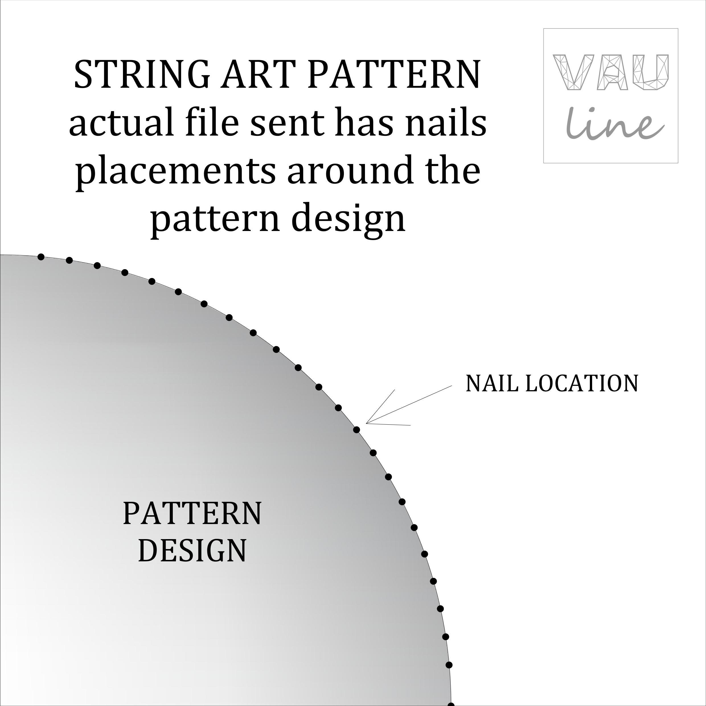 Simple Printable String Art Heart Template, Instant Download, Geometric ...