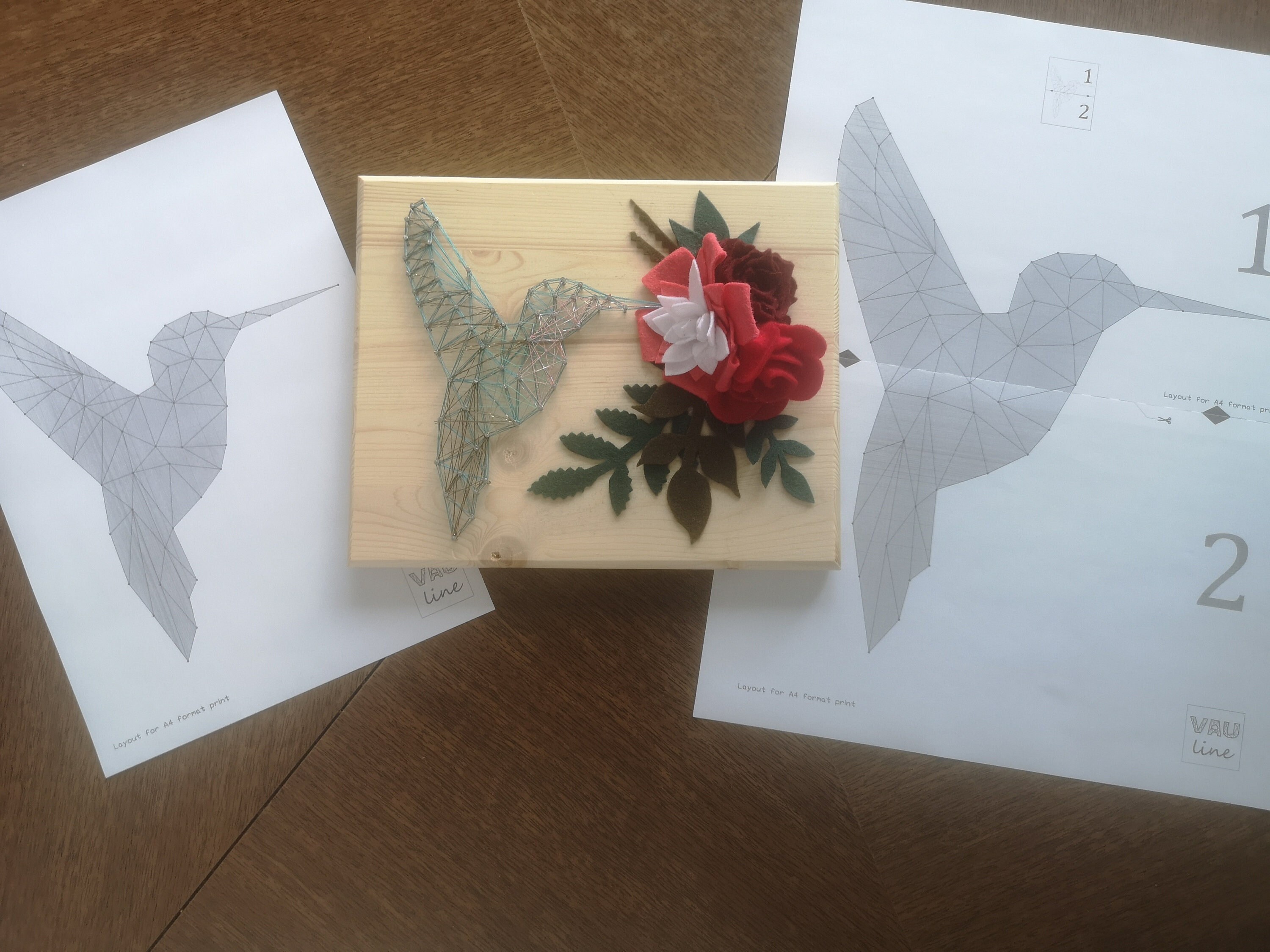 Simple Printable String Art Hummingbird Template, Instant Download ...