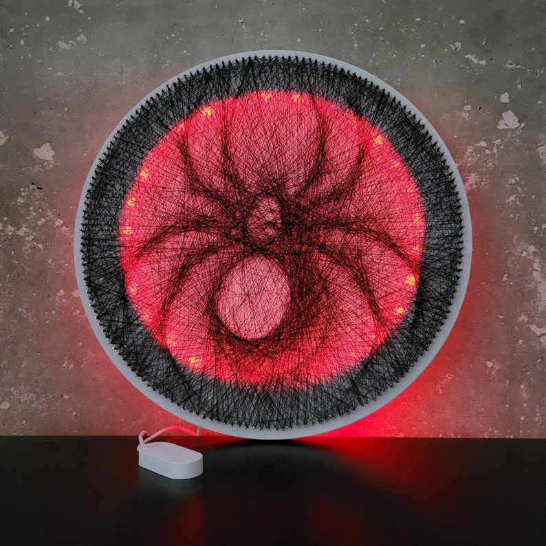 String Art, Spider Finished Artwork, Nightlight, Lighting - Etsy