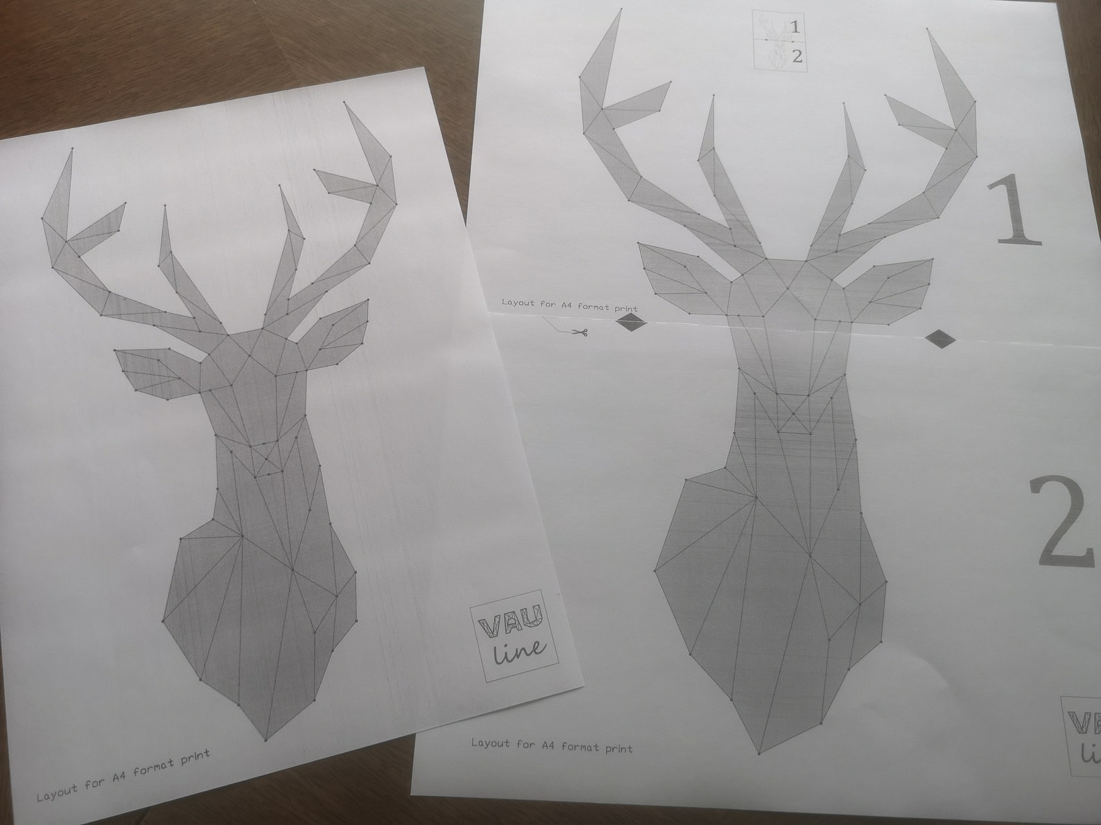 Simple Printable String Art Deer Template, Instant Download, Deer ...