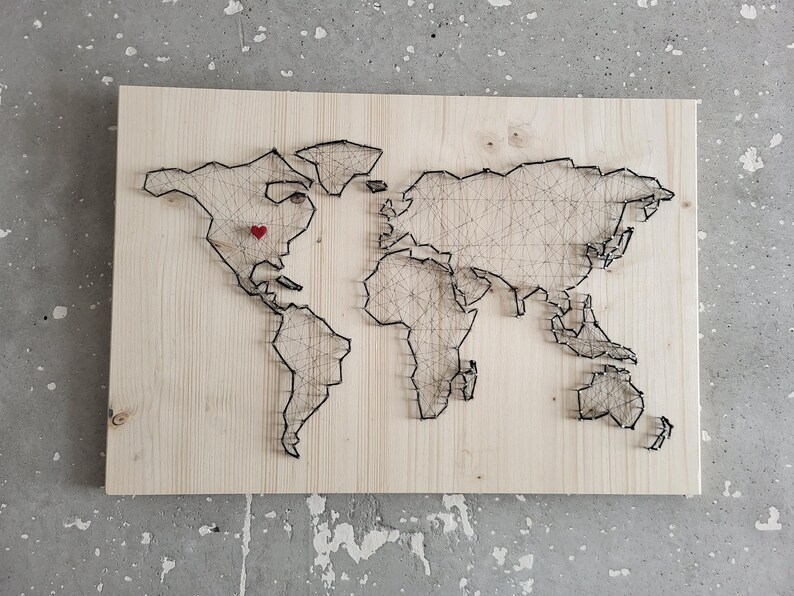 Simple Printable String World Map Template, Instant Download, World ...