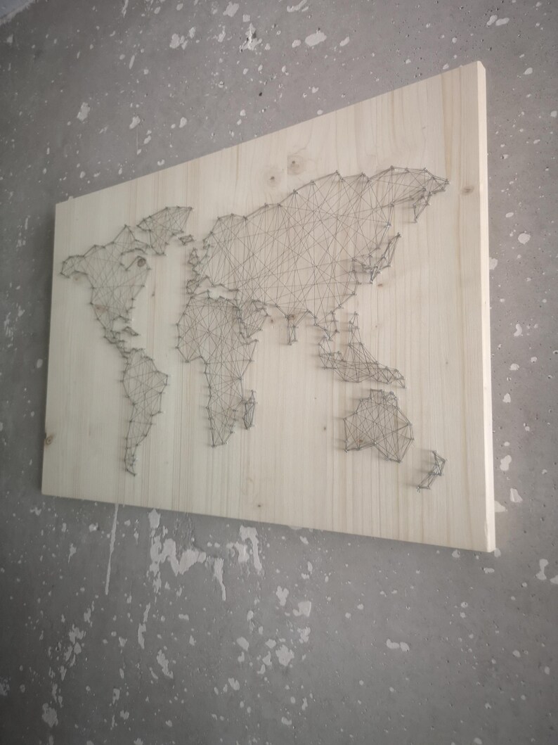 Simple Printable String World Map Template, Instant Download, World ...