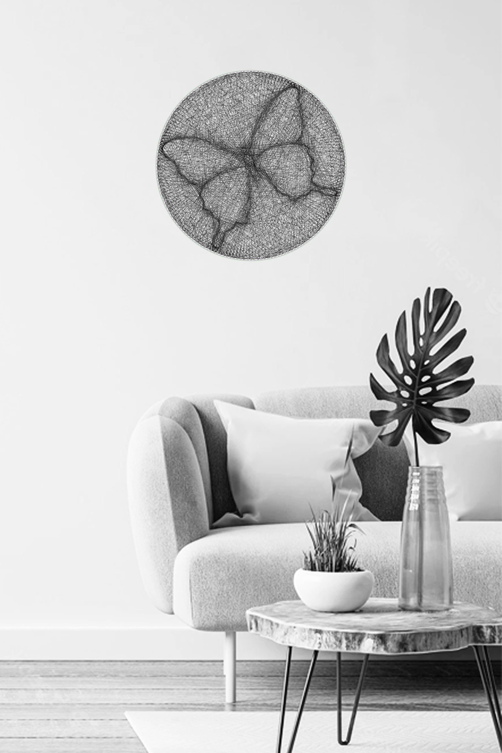 String Art DIY, Butterfly Illustration Layout With Instructions - Etsy