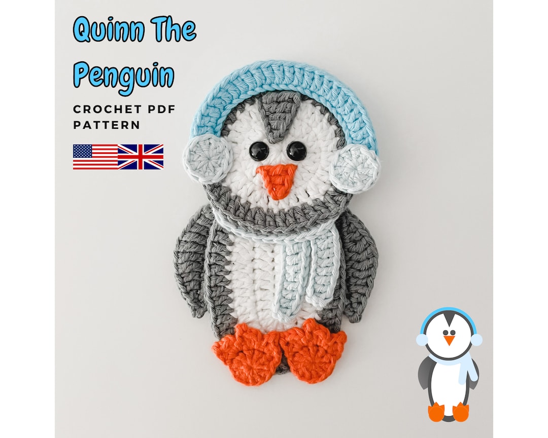 Crochet Penguin Applique Pattern, Crochet Penguin Pattern, Crochet ...