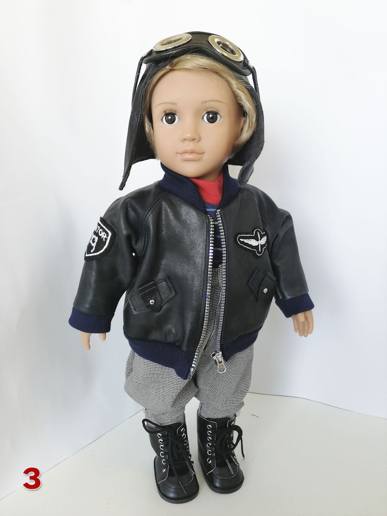 Our Generation Doll Pilot Outfit: Leather Jacket, Helmet & Boots - Etsy