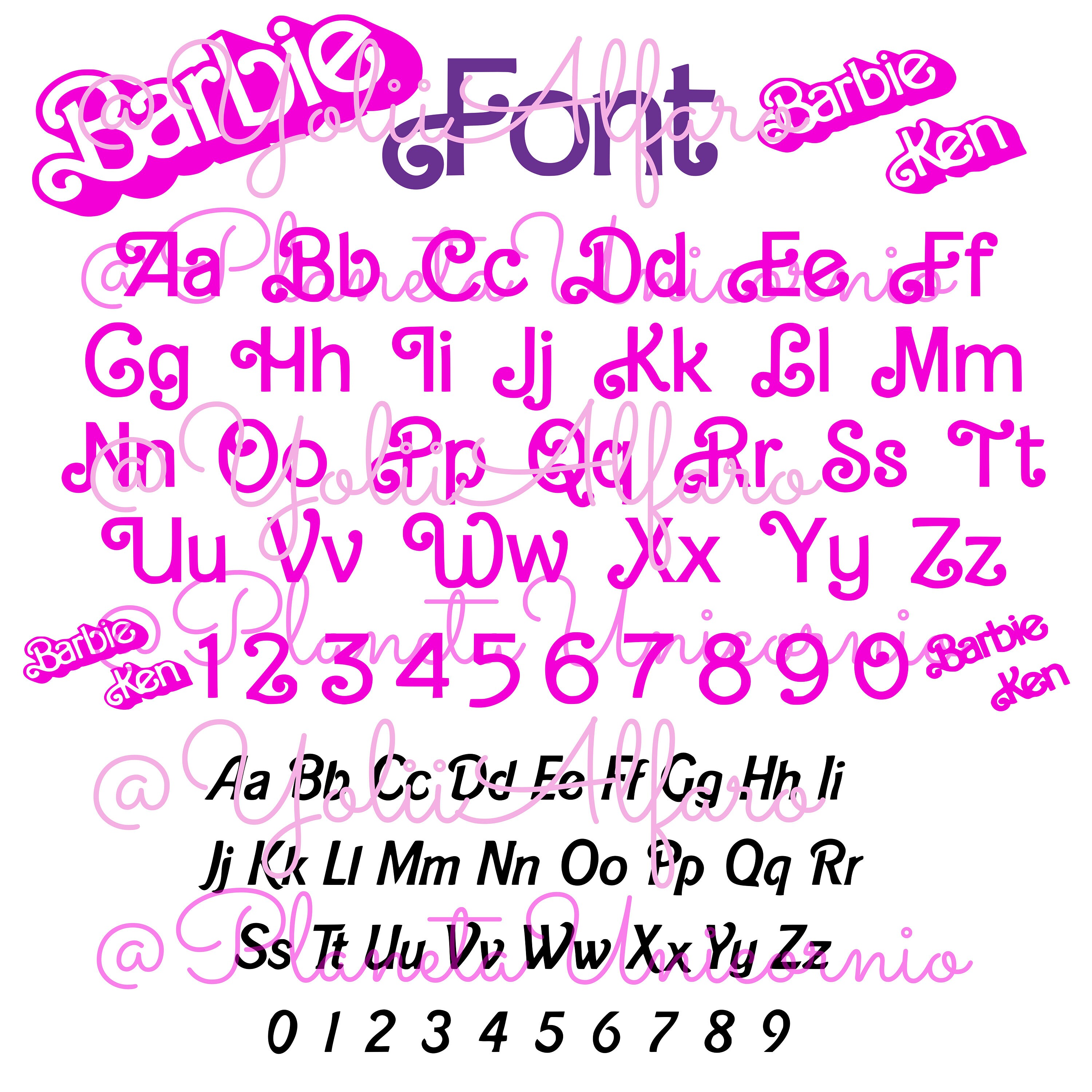 YAB Barbie FONT fuente barbie tipografía barbie letras - Etsy México