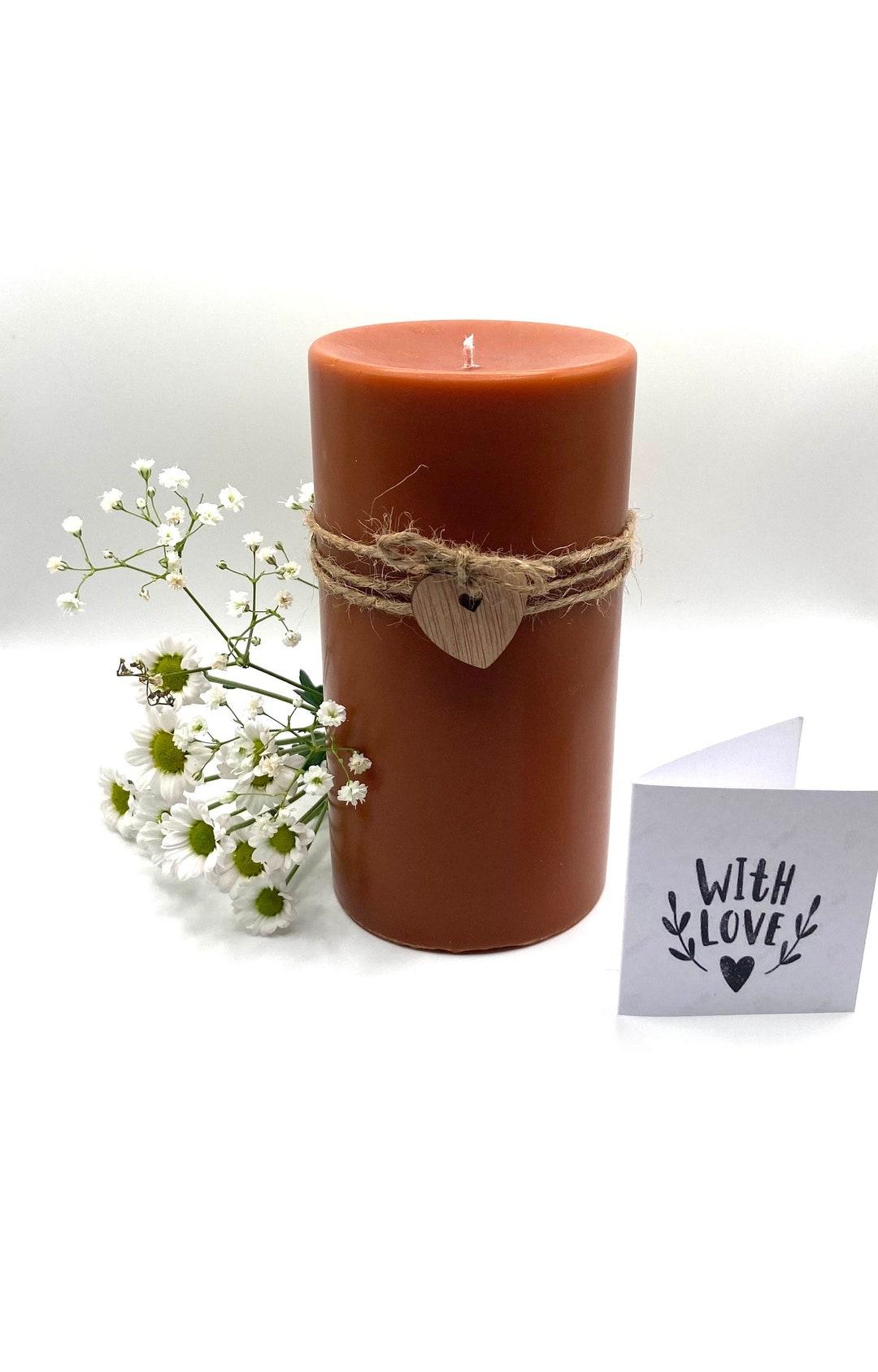 Burnt Orange Scented Handmade Pillar Candle - Etsy