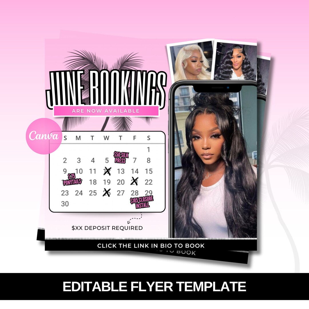 June Booking Flyer, Summer Booking Flyer, Book Now Flyer, June Bookings ...