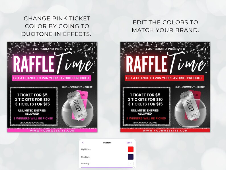 Raffle Flyer Raffle Template Raffle Time Flyer Giveaway - Etsy