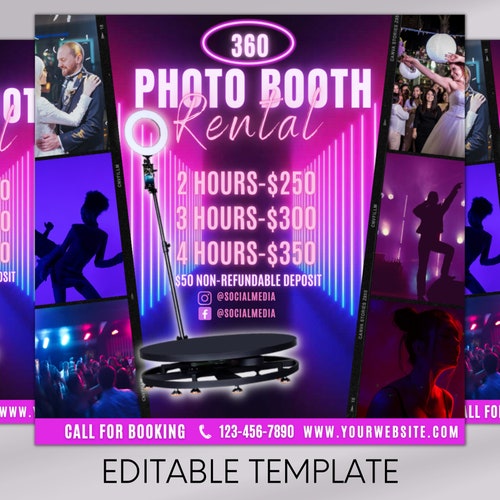 360 Photo Booth Social Media Flyer 360 Photo Booth - Etsy