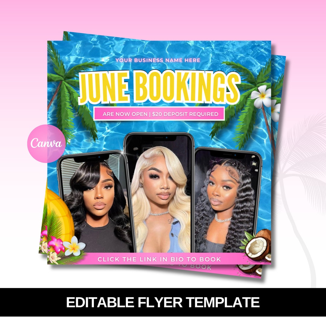 June Booking Flyer, June Appointment Flyer, Book Now Flyer, June ...