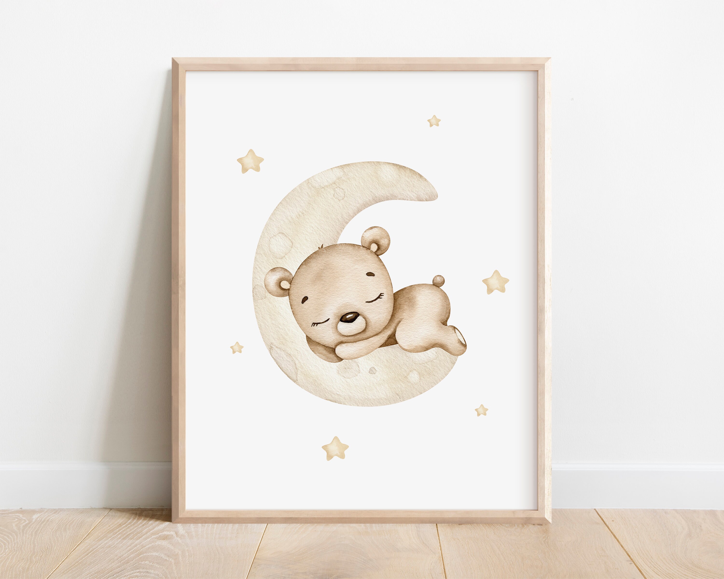 Teddy Bear Prints, Cute Bear Poster, Neutral Nursery Decor, Printable ...