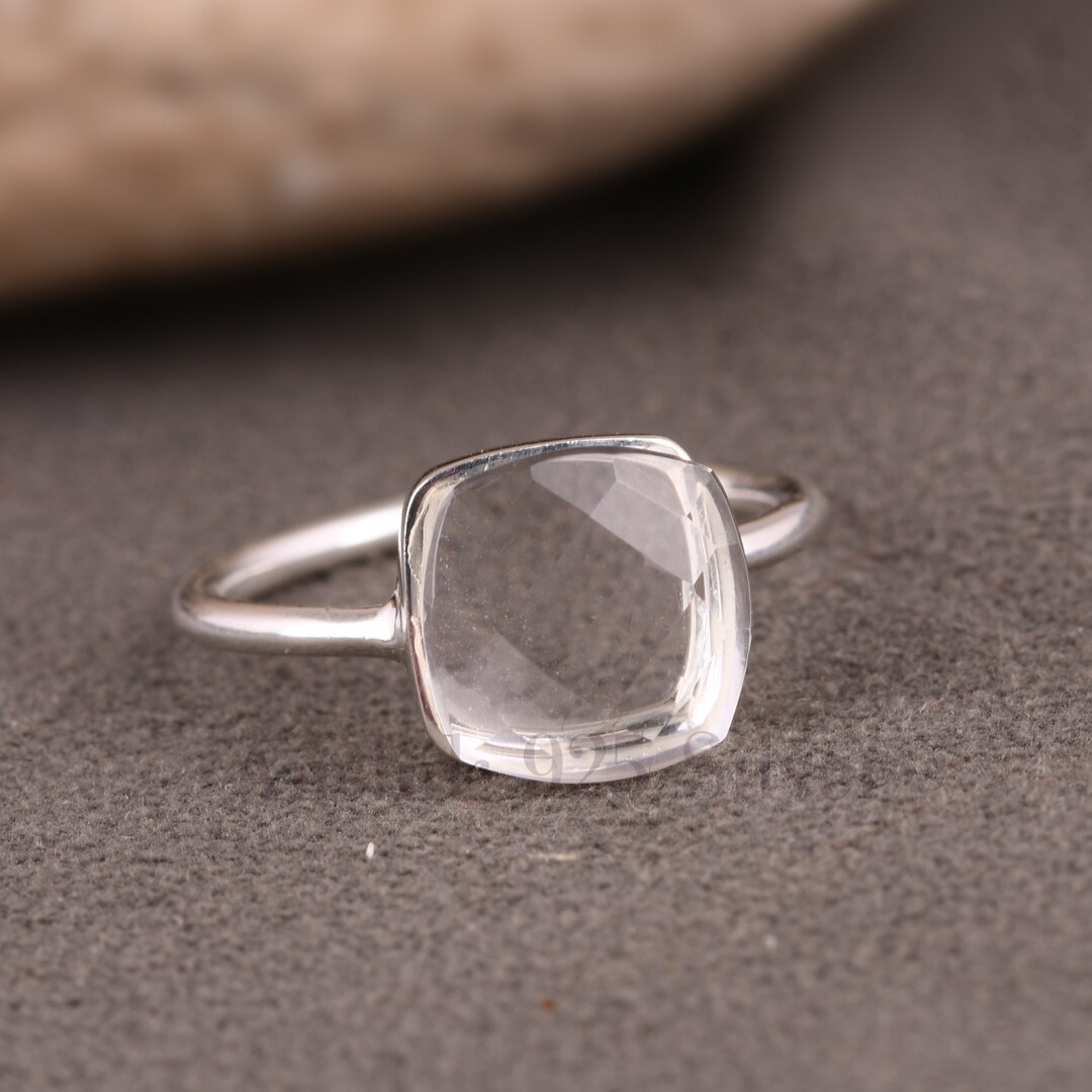 Crystal Quartz Ring Clear Quartz Ring Stacking Ring - Etsy