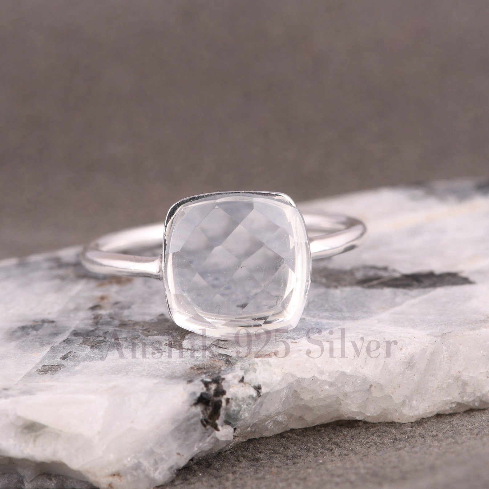Crystal Quartz Ring Clear Quartz Ring Stacking Ring - Etsy