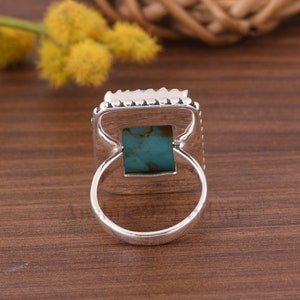 100% Genuine Kingman Turquoise Ring - Gemstone Ring - Blue Cocktail ...