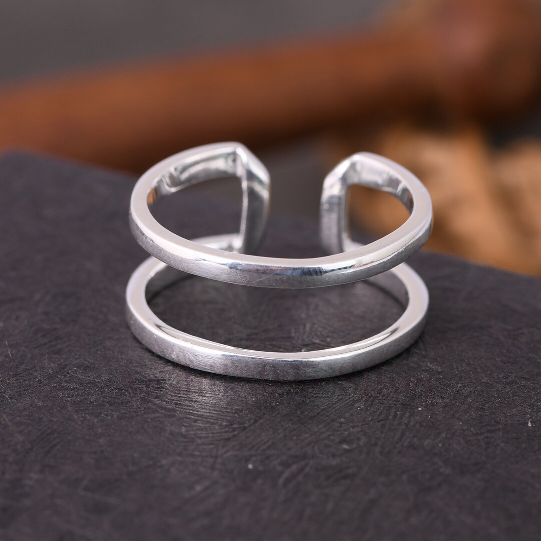 Thin Double Layer Adjustable Stacking Ring, Thumb Ring, Thin Double ...