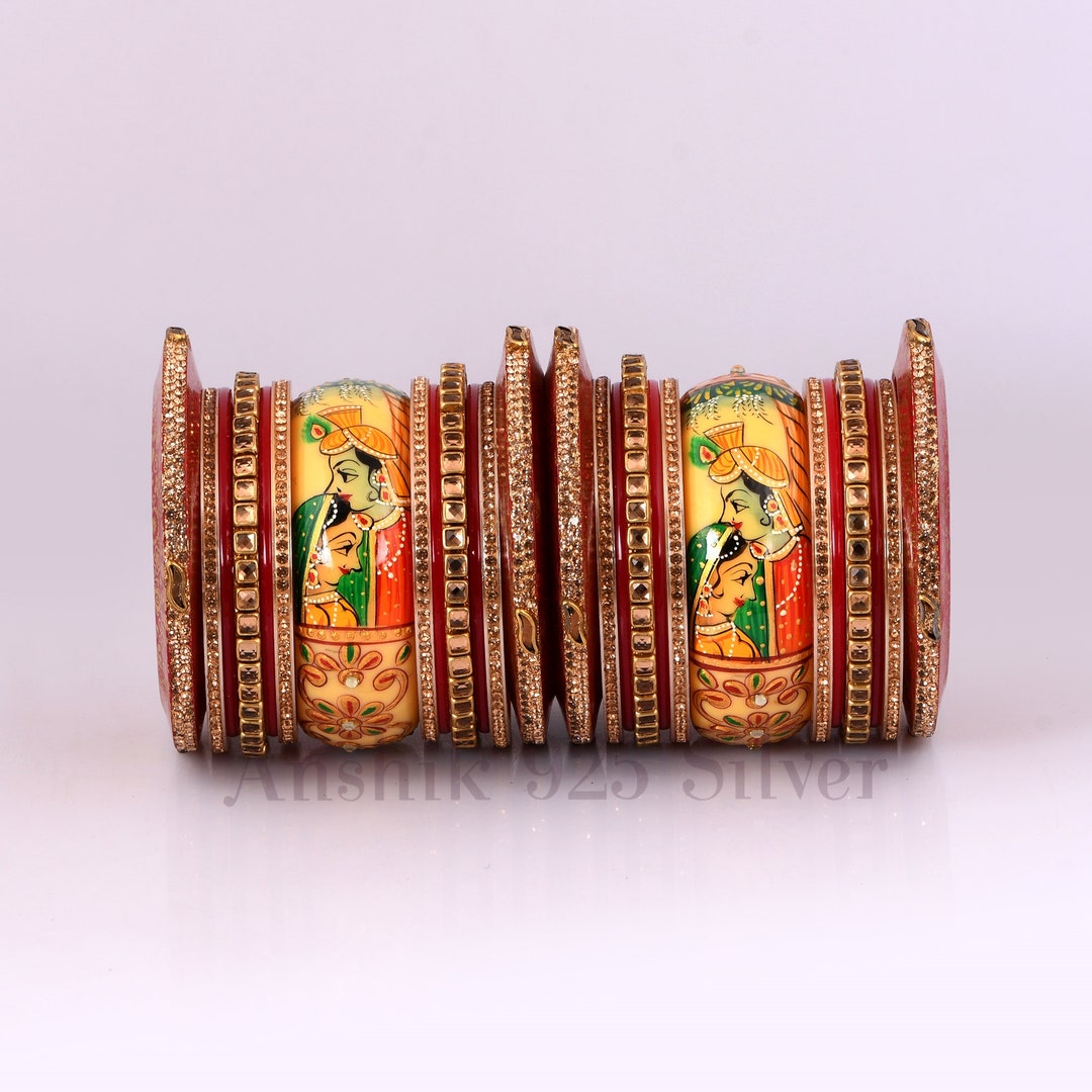 Attractive Radha Krishna Bangle Set / Indian Bangles for - Etsy